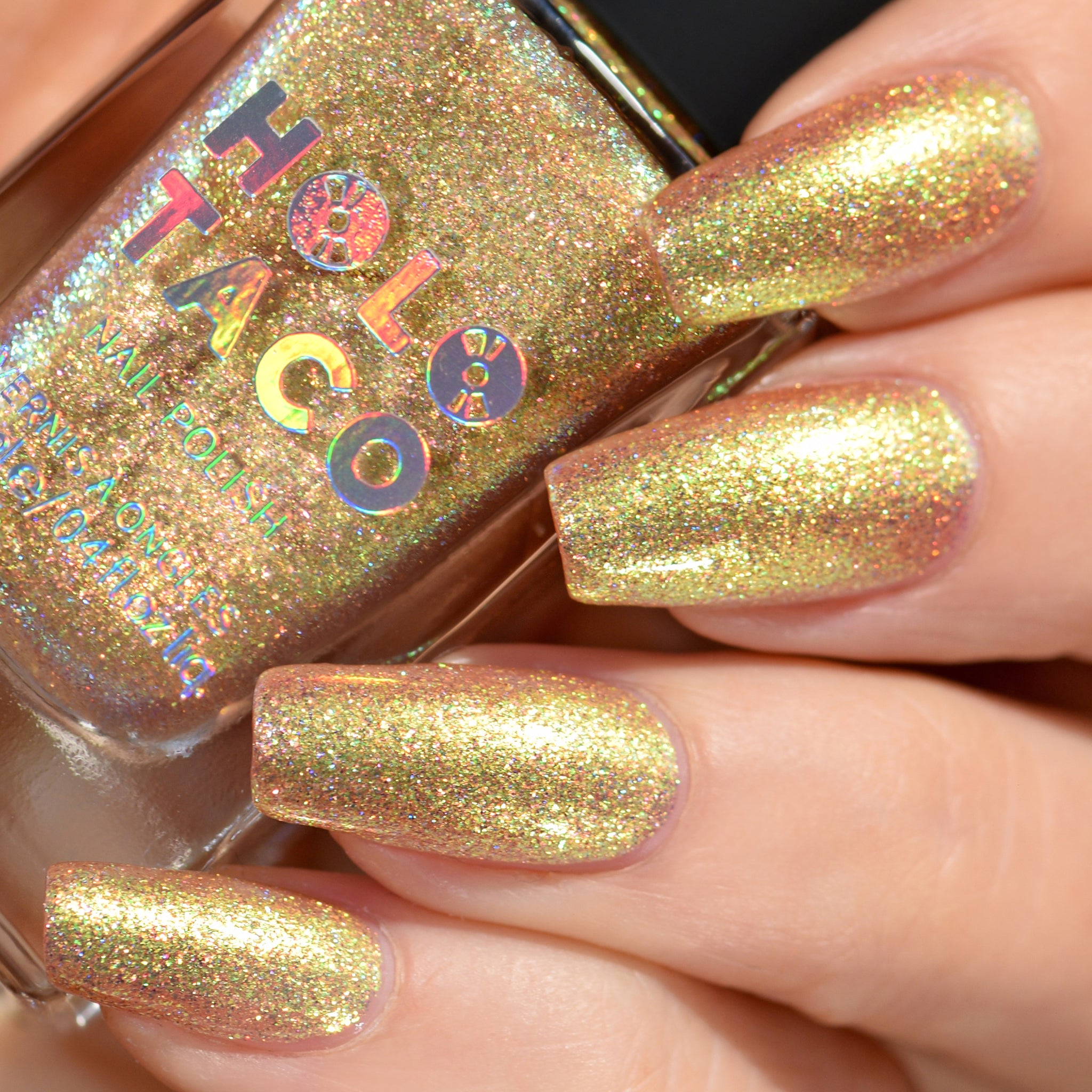 Holo Taco | Boom, Toasted | Nail Polish | Gold - Yellow | Holographic