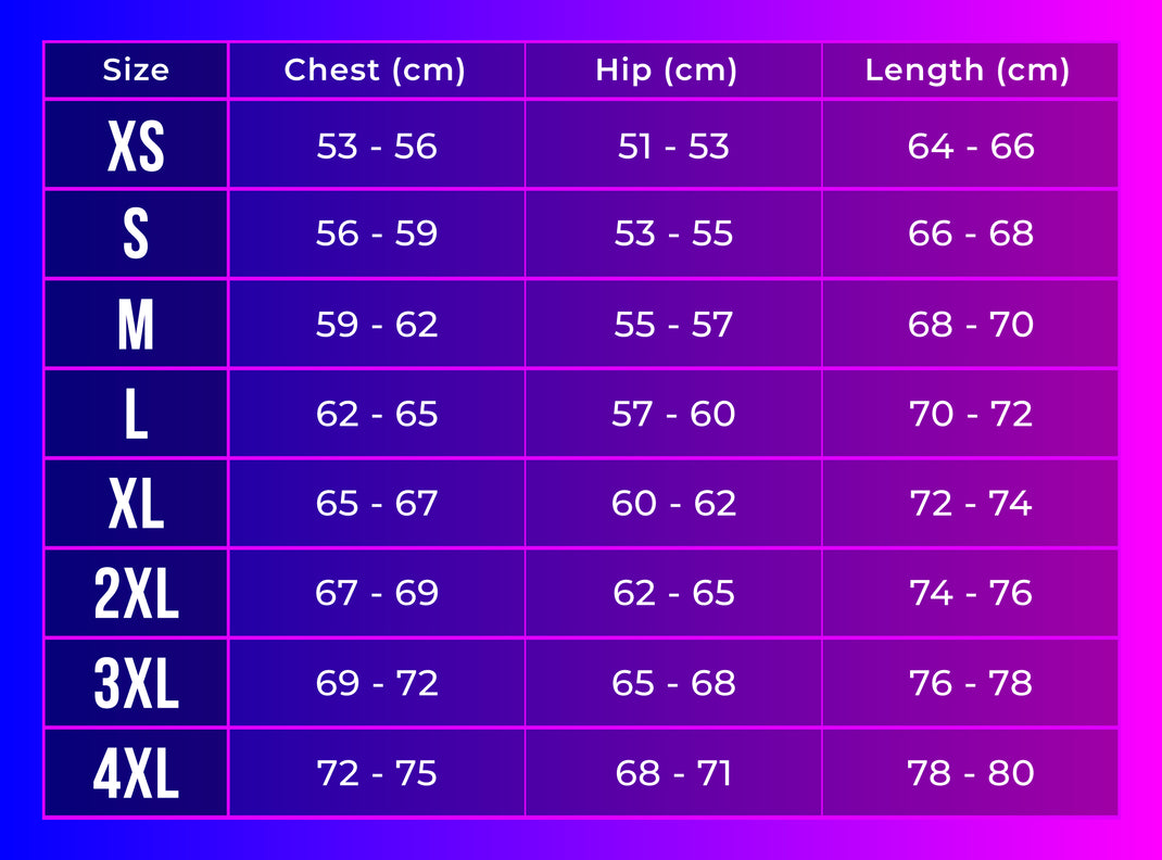 Size Chart – Holo Taco