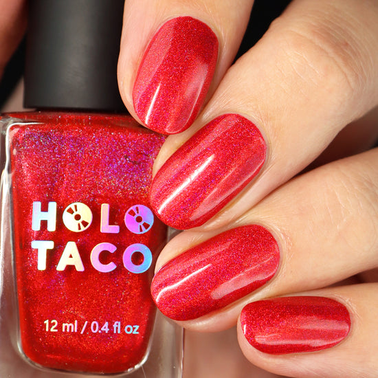 Holo Taco | Red Licorice | Nail Polish | Red | Holographic